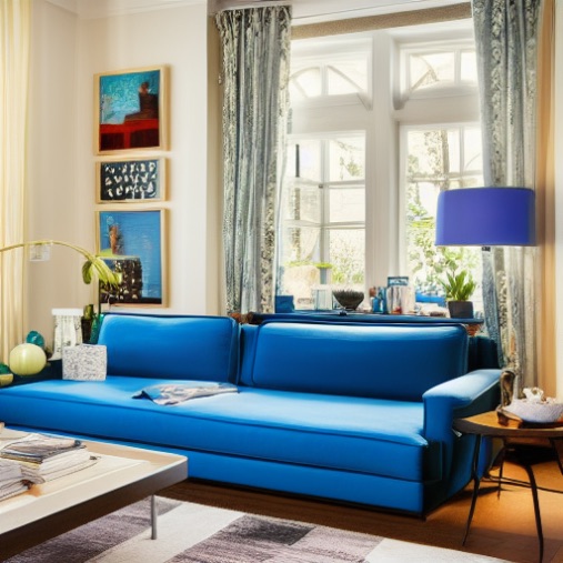 Wohnzimmer Ideen Blaues Sofa