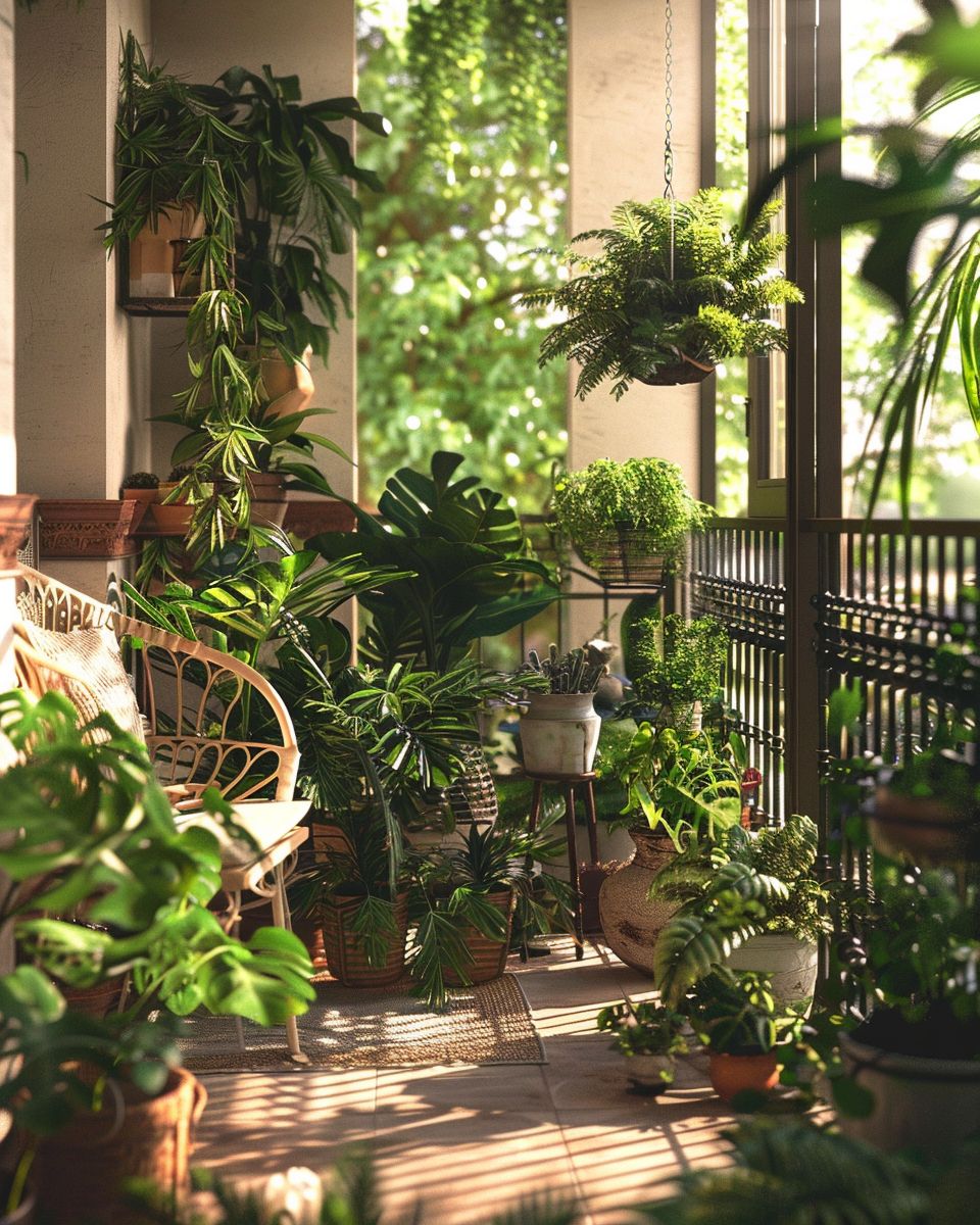 Grune Hangepflanze Balkon