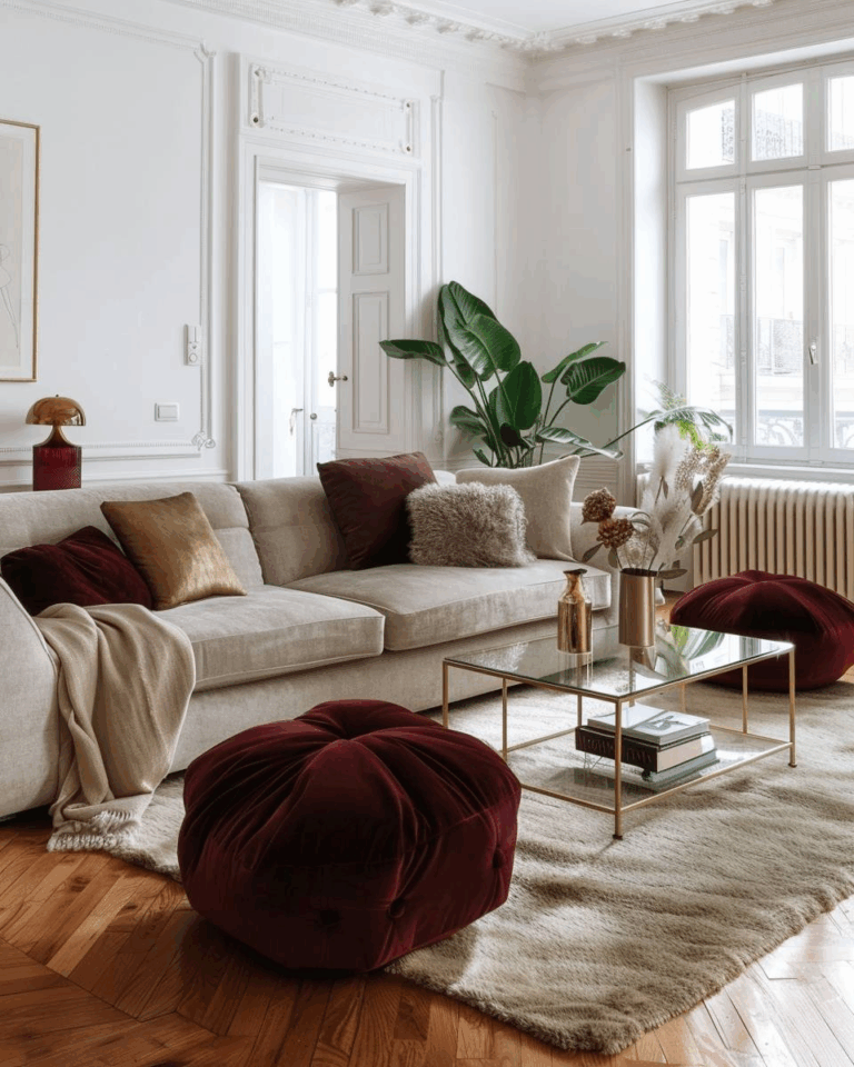 Wohnzimmer in Bordeauxrot gestalten: 20 stilvolle Ideen - Hygge and Home