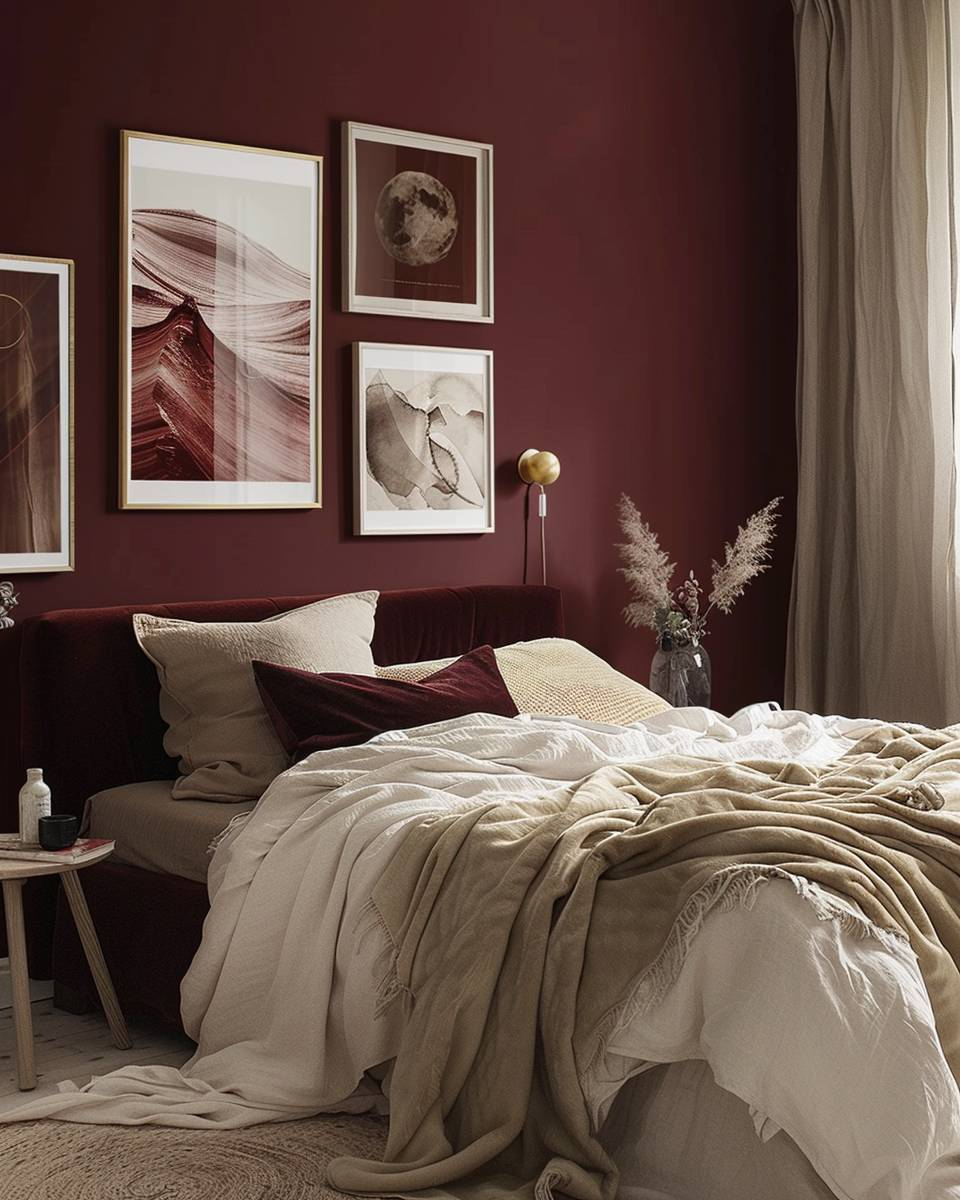 Schlafzimmer in Bordeauxrot gestalten: 20 stilvolle Ideen - Hygge and Home