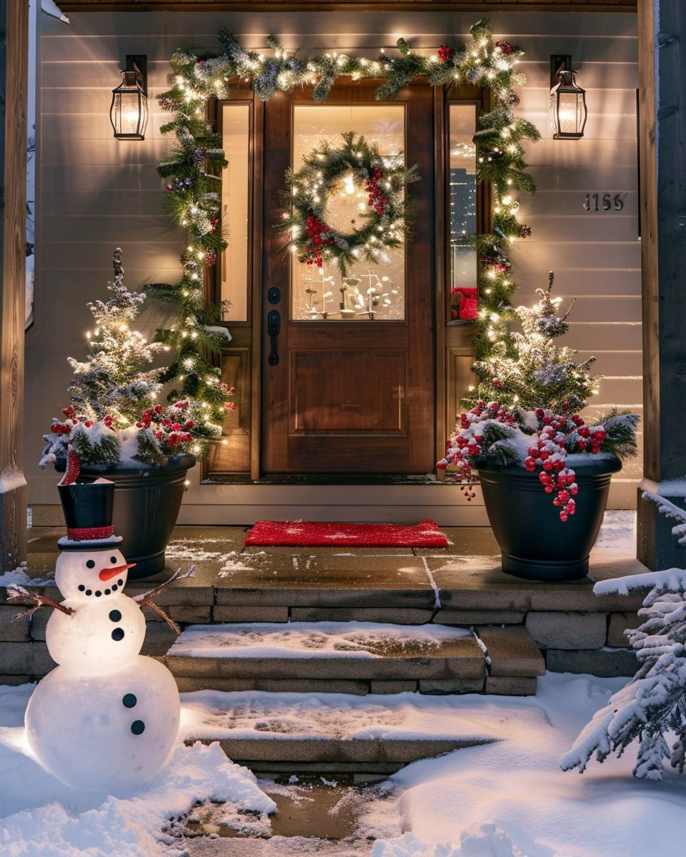 Wunderbar Weihnachtsdeko Hauseingang Drauen Bilder