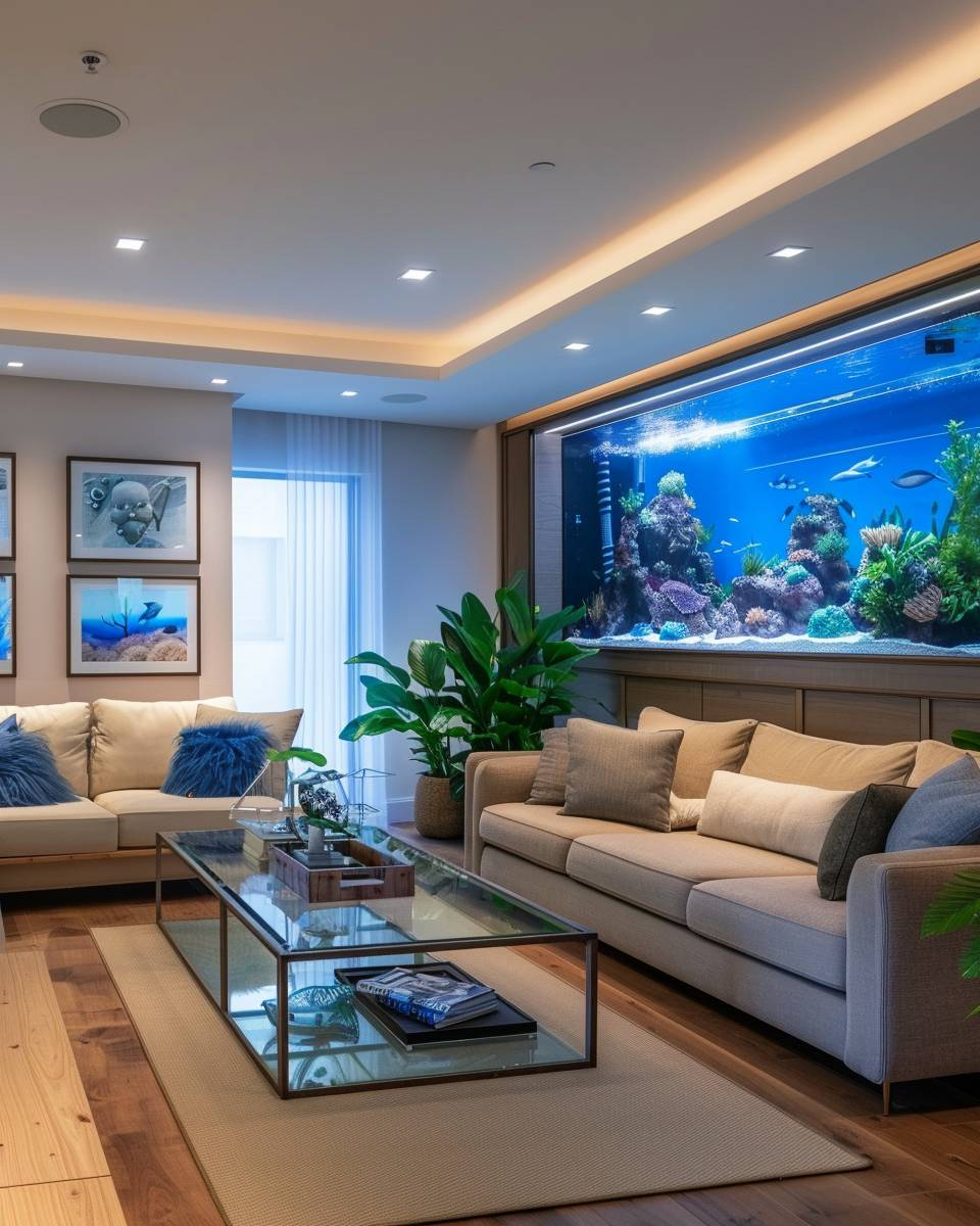 Riesen Aquarium Wohnzimmer