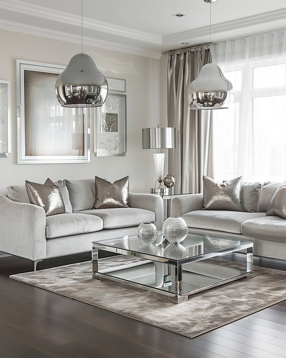 Wohnzimmer mit Silber: 20 stilvolle Ideen - Hygge and Home