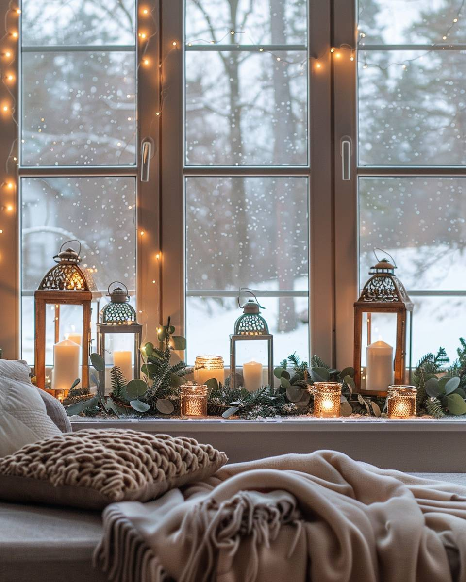 Grosse Windlichter Weihnachtlich Dekorieren