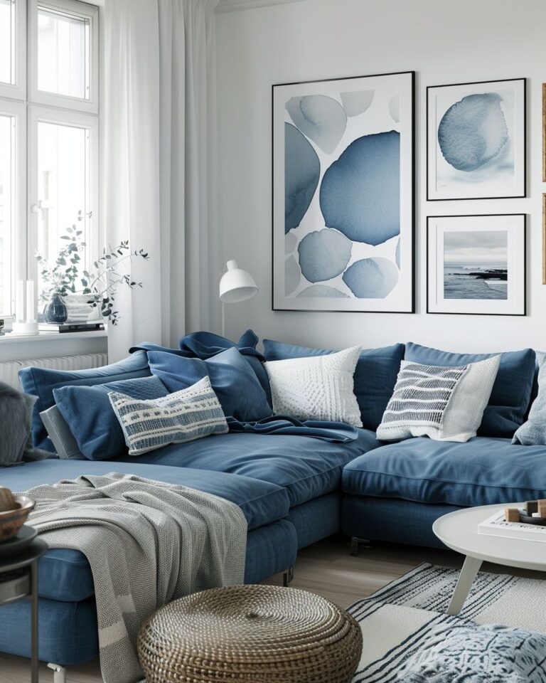 Wohnzimmer-Ideen mit blauem Sofa: 14 kreative Ideen - Hygge and Home