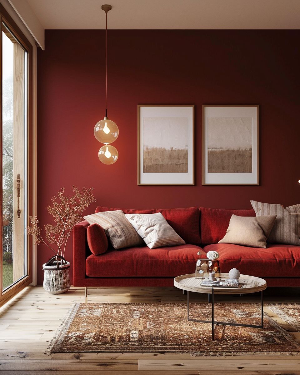 Wohnzimmer-Ideen mit rotem Sofa: 13 stilvolle Ideen - Hygge and Home