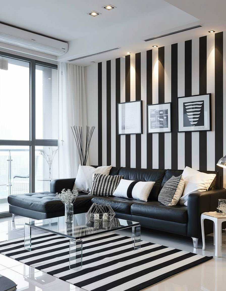 Wohnzimmer Deko Schwarz Weiss