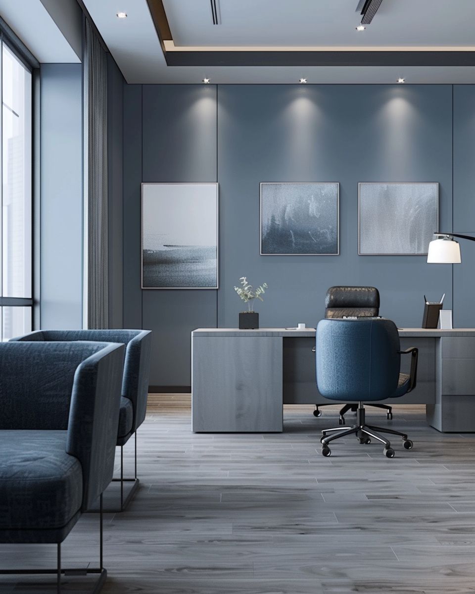 Elegantes Wandfarbe Blau Grau Bild