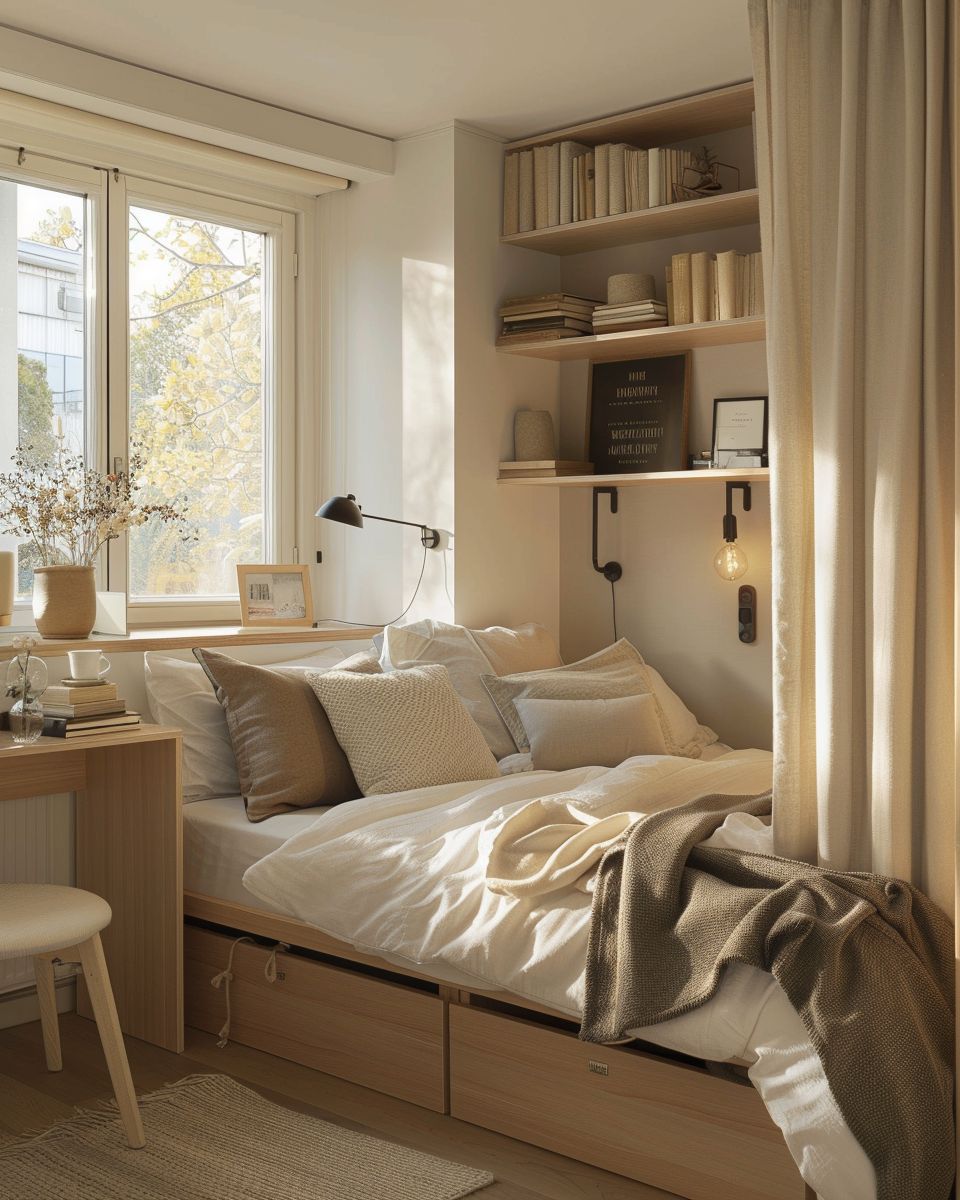 Wunderschone Raumlosung Kleines Schlafzimmer Bild