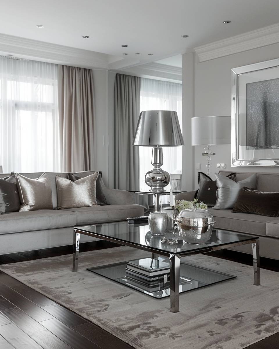 Wohnzimmer mit Silber: 20 stilvolle Ideen - Hygge and Home